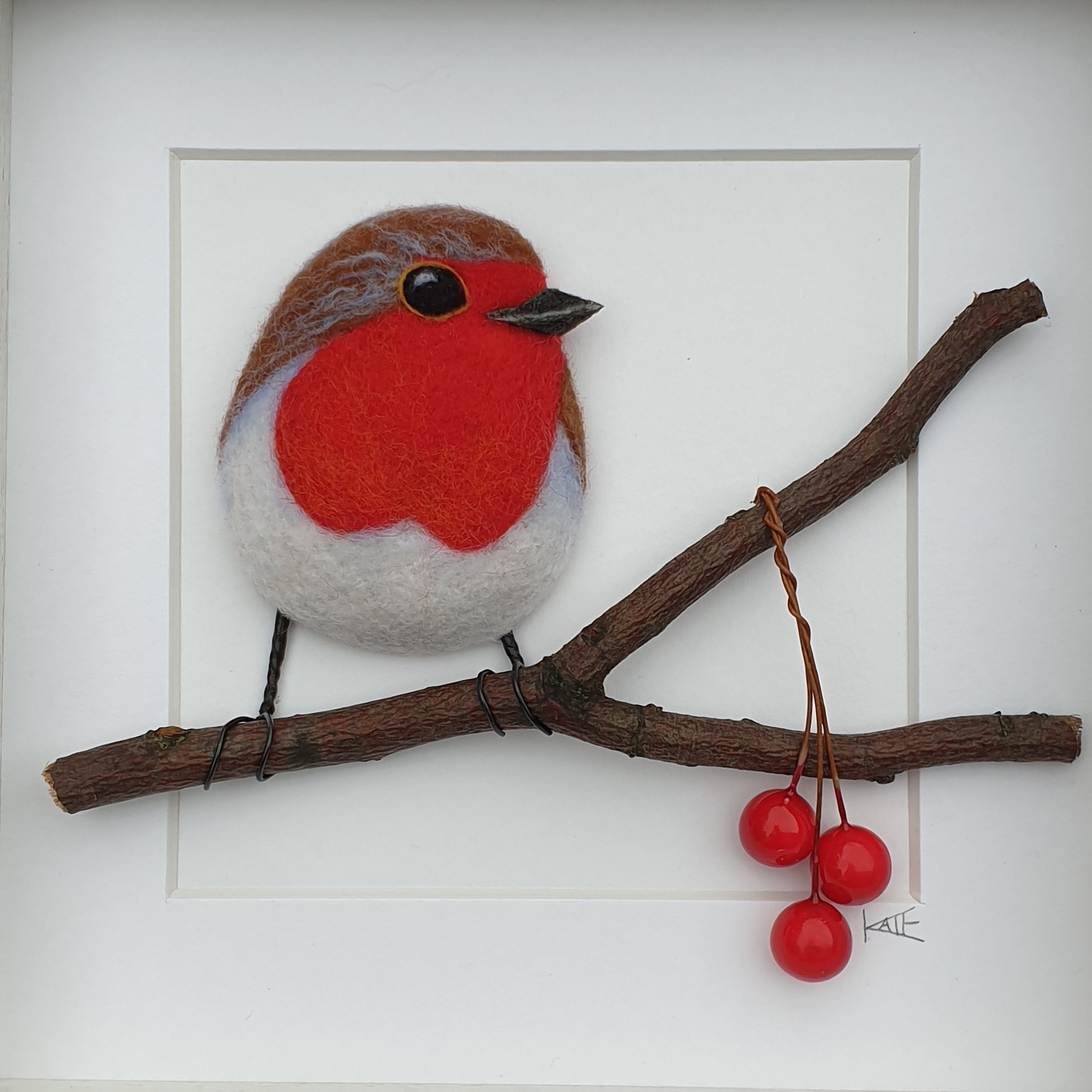 Needle Felted Framed Robin, Mini Robin - Etsy UK