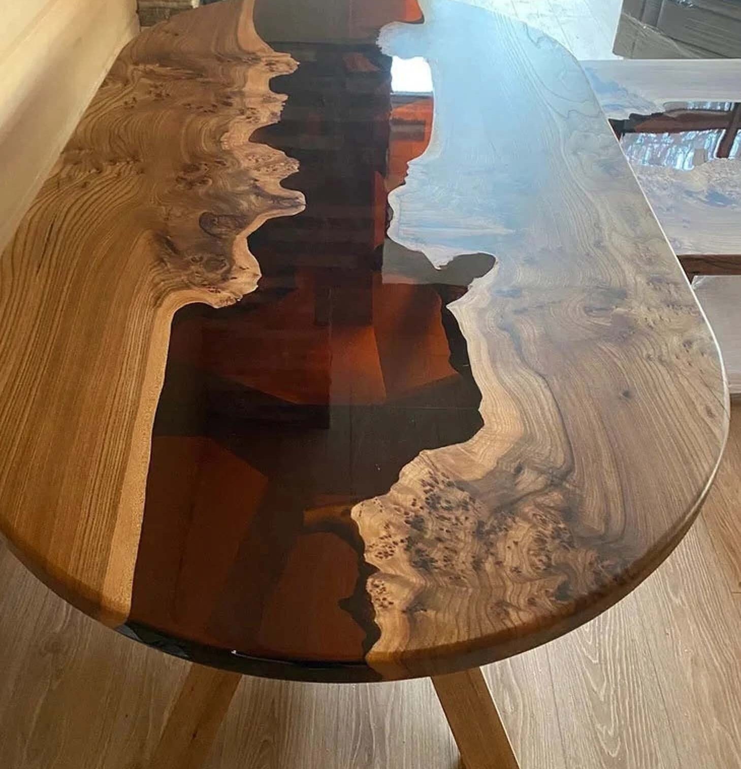 Red Oval Epoxy Dining Table Counter Desk Table Resin Coffee - Etsy