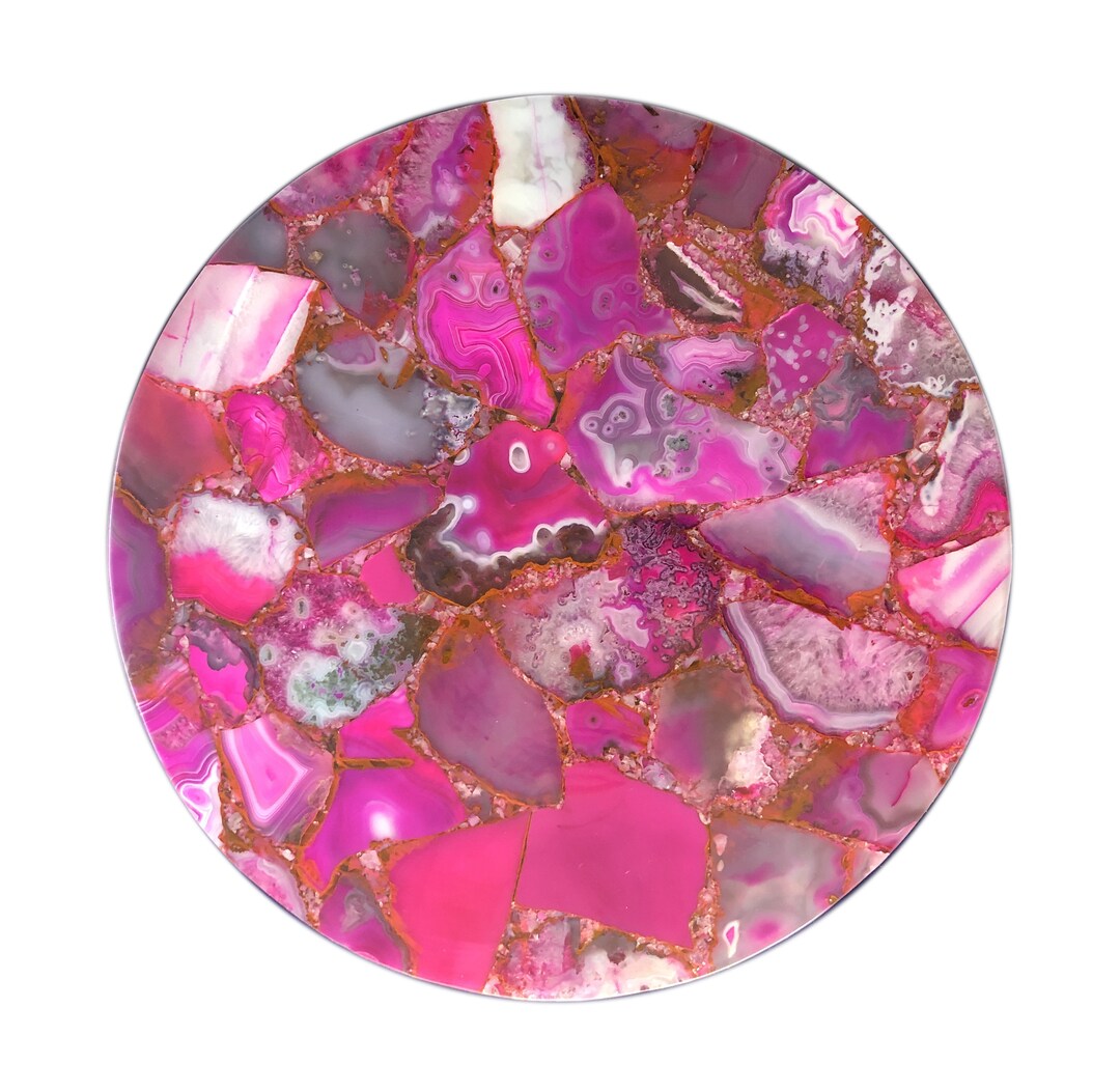 Pink Agate Stone Round Coffee Table Handmade Furniture Agate - Etsy