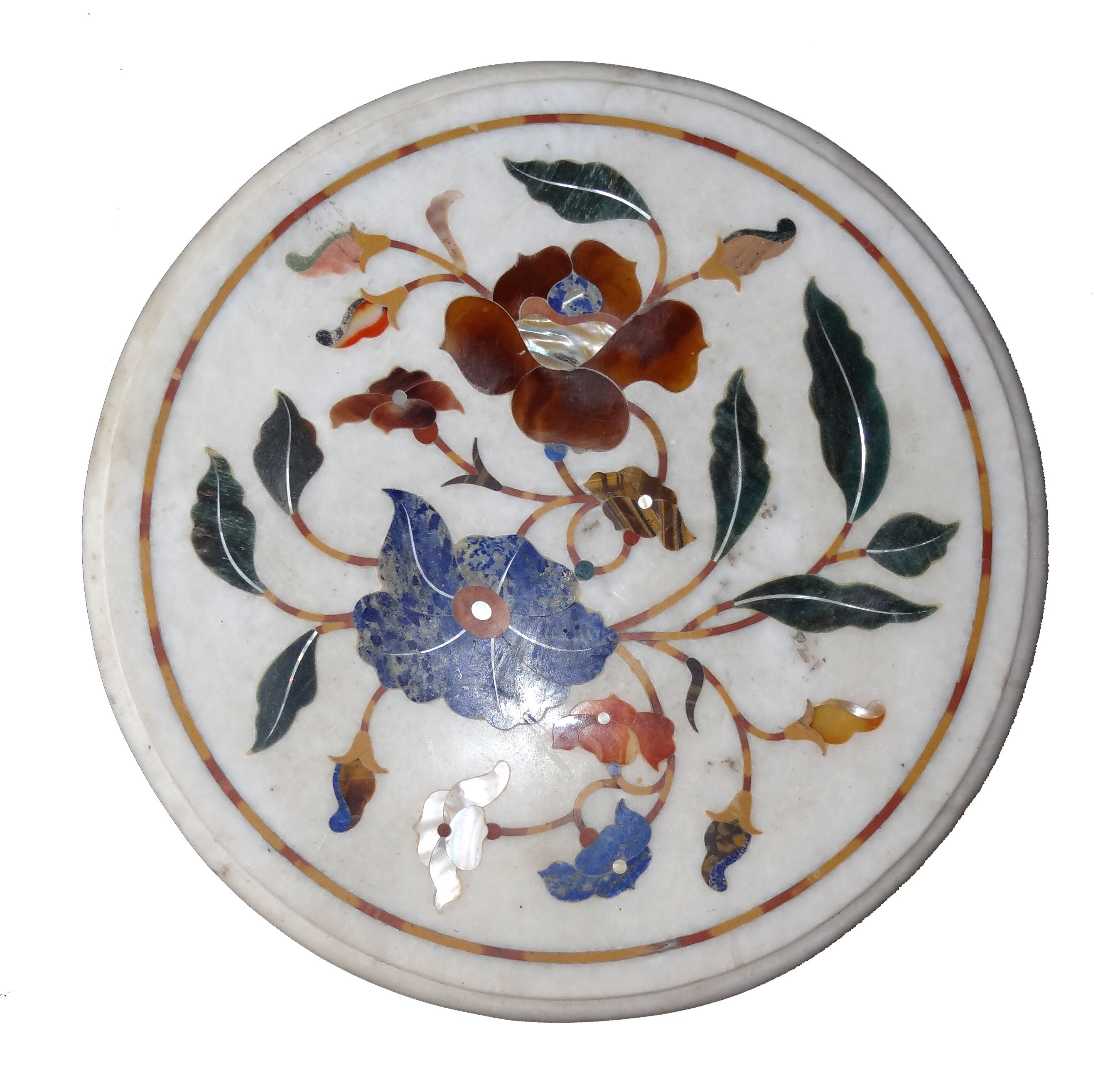 Round White Table Tops, Marble Stone Coffee Table, Handmade Furniture ...