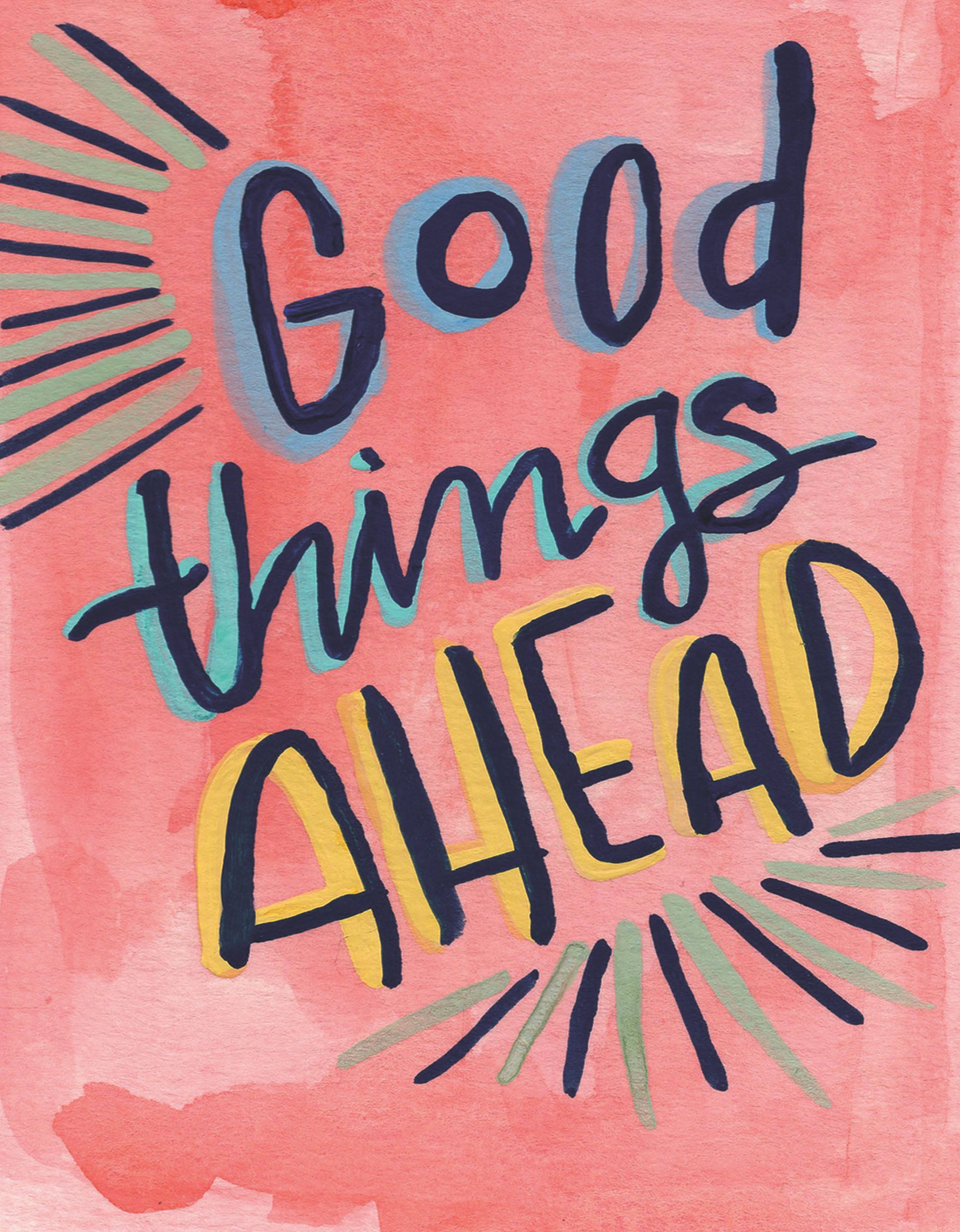Motivational Quote Print, Good Things Ahead, Wall Art, 5x7 Print ...