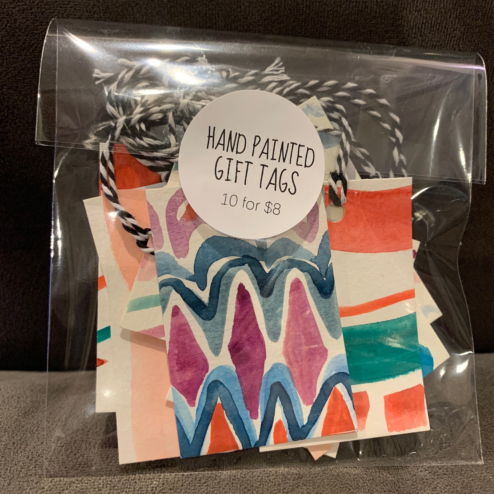 Hand Painted Watercolor Gift Tags: Abstract Holiday Tag Set - Etsy