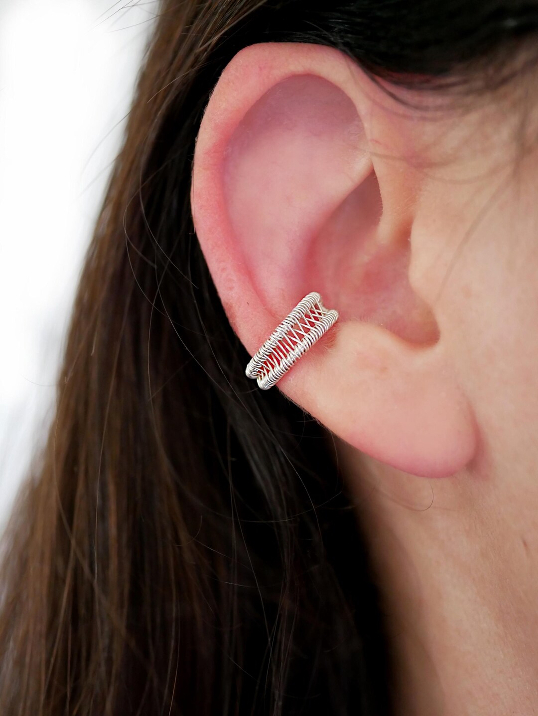 Woven Silver Wire Ear Cuff - Etsy
