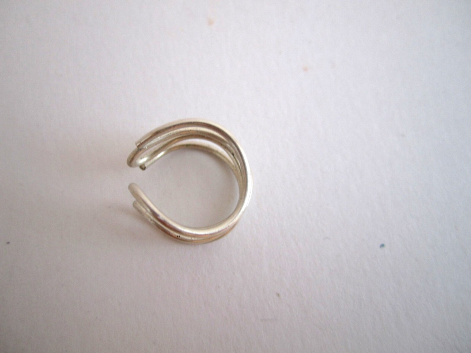 Women Ear Cuff - Double Minimalist Ear Ring - Fake Piercing - Silver ...