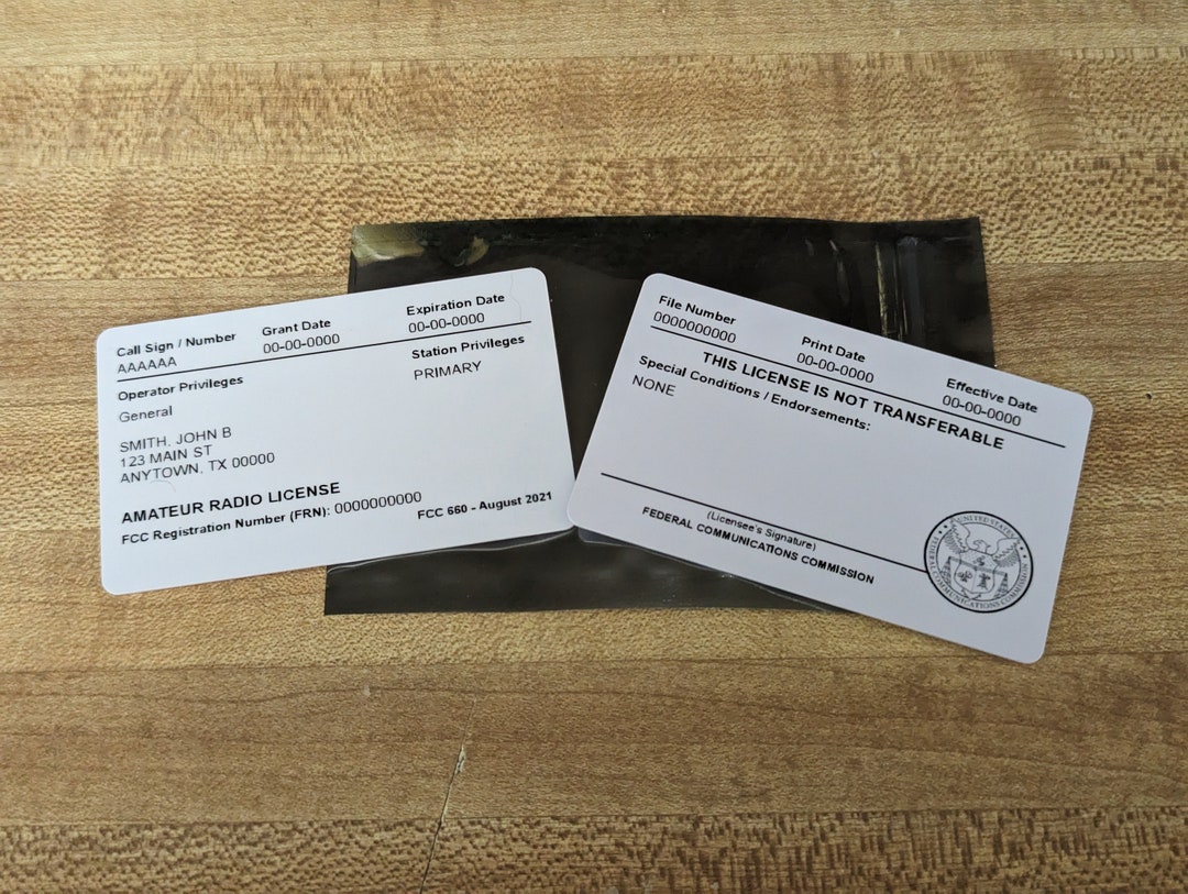 Ham Radio License Permit (NFC "tappable" or Regular Card) PVC Plastic ...