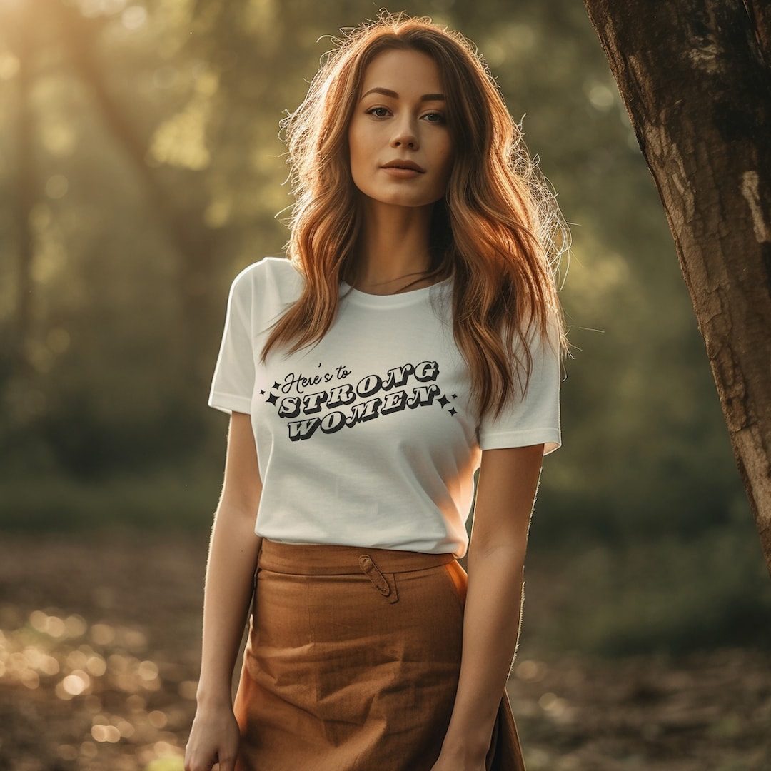 Retro Shirts for Women, Heres to Strong Women T-shirt, Fall Outfits ...