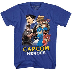 Capcom Cartoon Mash Adult Royal Blue Adult Shirts - Etsy