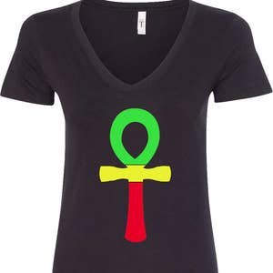 Ladies Rasta Ankh V-neck Shirt ANKH-N1540 - Etsy