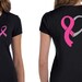 Pink Ribbon Heart Ribbon Front & Back Print Ladies Breast Cancer ...