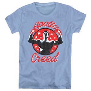 Rocky Apollo Creed Star Juniors and Women Carolina Blue T-shirts - Etsy