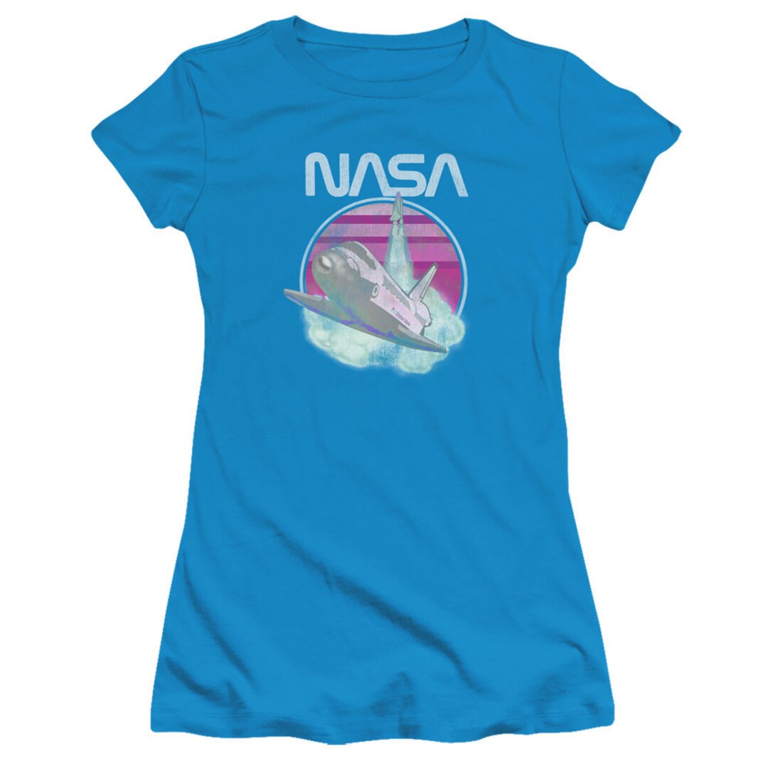 NASA Shuttle Launch Juniors and Women Turquoise T-shirts - Etsy UK