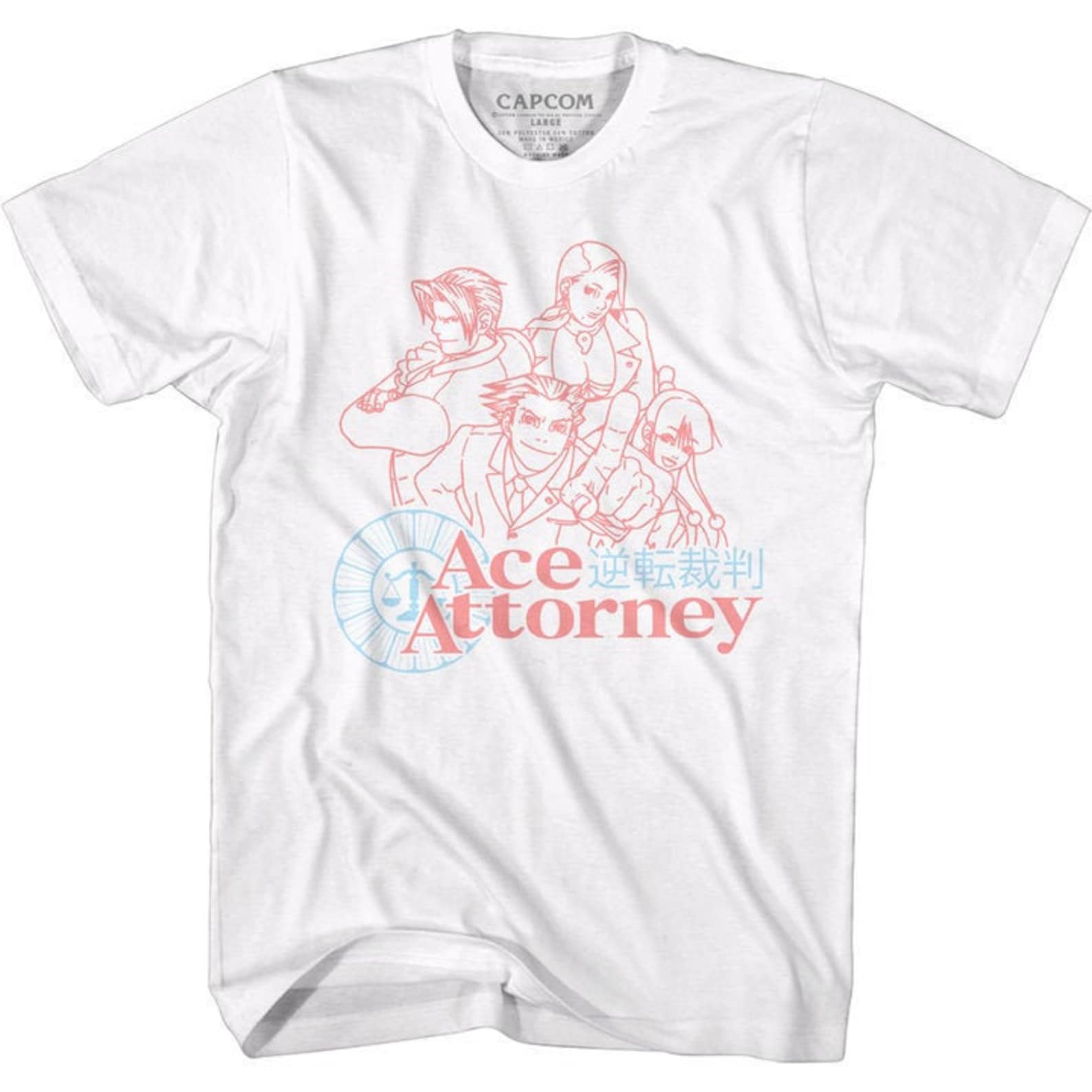 Ace Attorney Faded Red Logo Adult White Shirts - Etsy