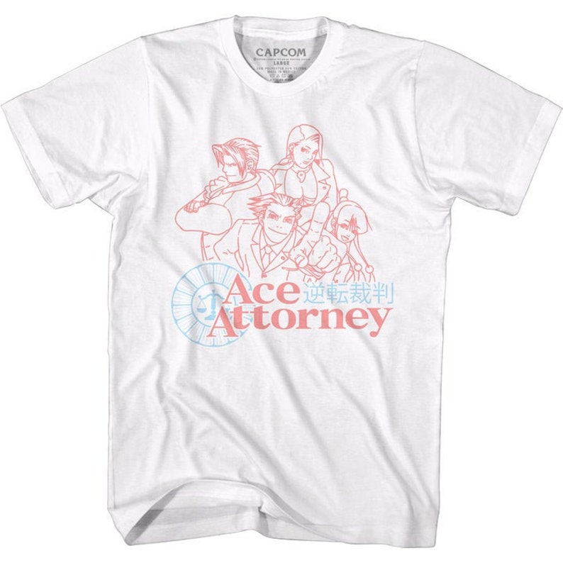 Ace Attorney Faded Red Logo Adult White Shirts - Etsy