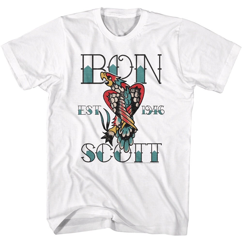 Bon Scott Tattoo Logo White Shirts - Etsy