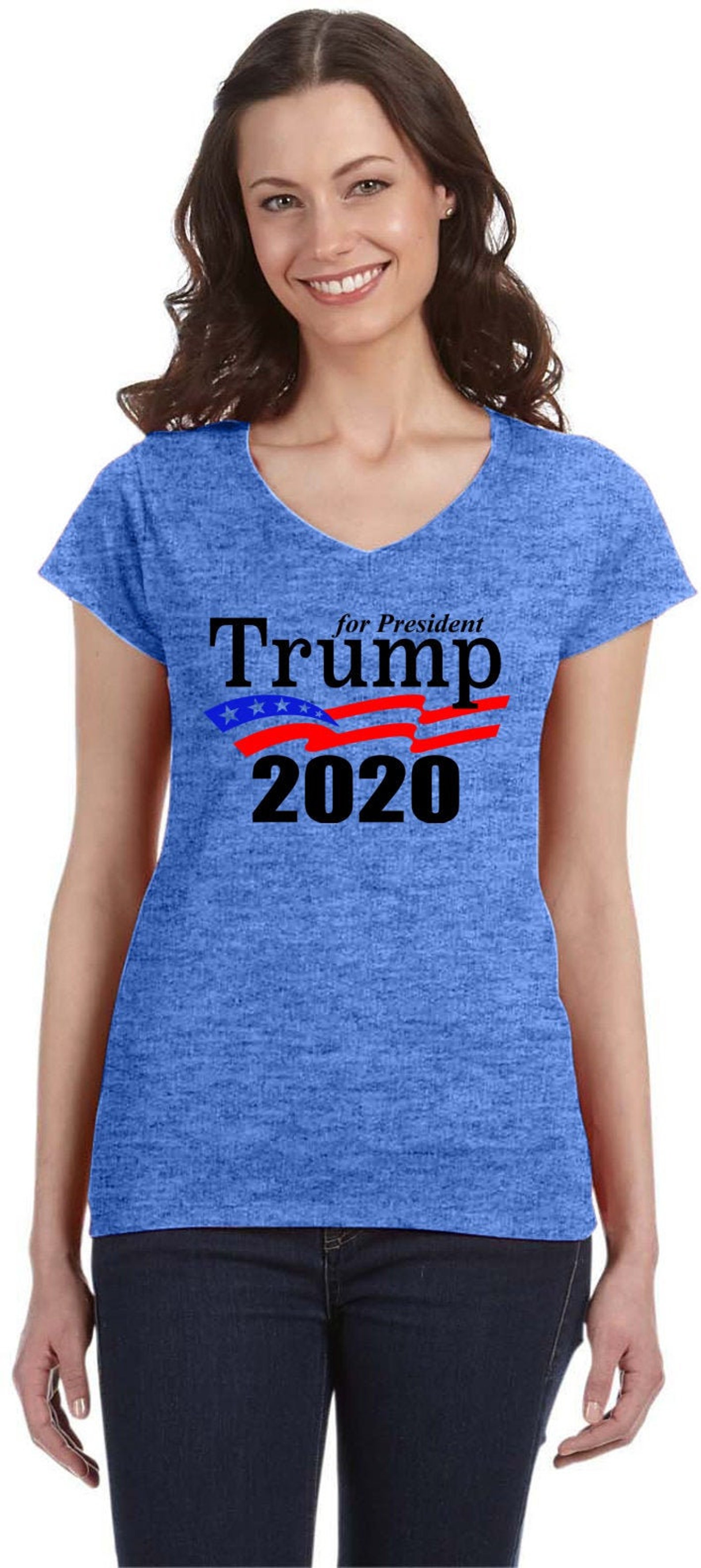 Trump For President 2020 Women's Fit V-Neck T-Shirt | Etsy