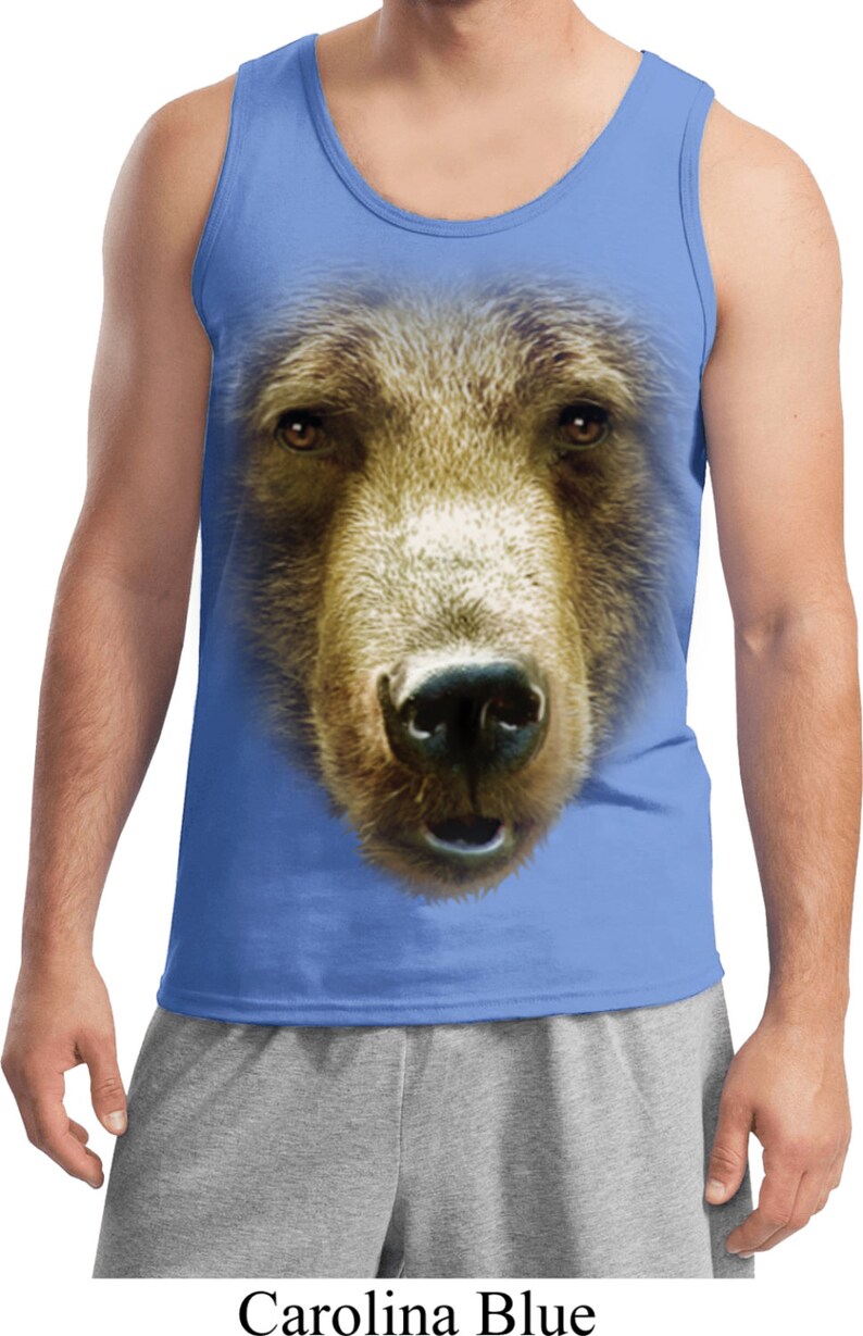 Men's Big Grizzly Bear Face Tank Top 17936D0-2200 - Etsy