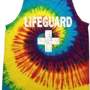 Distressed Lifeguard Adult Tie Dye Tank Top DLIFEGUARD-3500 - Etsy