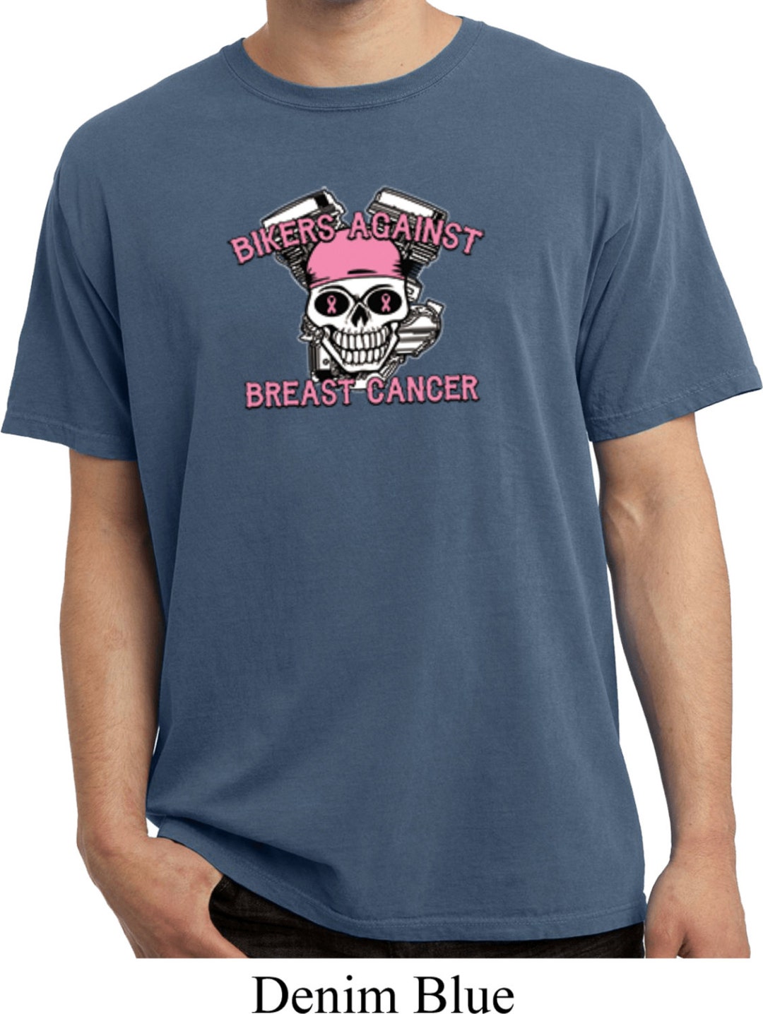 Bikers Against Breast Cancer Adult Breast Cancer Awareness Pigment Dyed ...