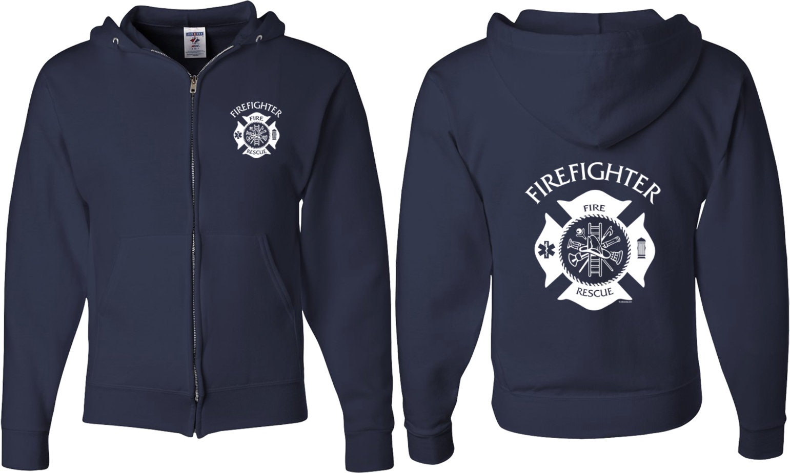 Firefighter Fire Rescue Front & Back Print Adult Unisex Full - Etsy