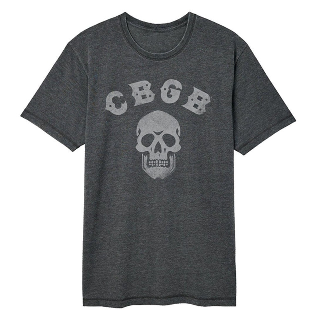 CBGB Logo and Skull Charcoal Grey Vintage Wash Shirt - Etsy