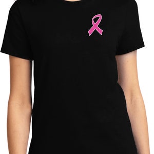 Pink Ribbon Pocket Print Ladies Breast Cancer Awareness Tee T-shirt RIBBON-LPC61 - Etsy