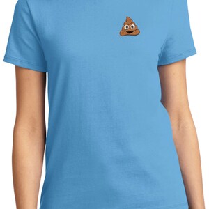 Ladies Poop Emoji Patch Pocket Print Tee T-shirt POOP-PP-LPC61 - Etsy