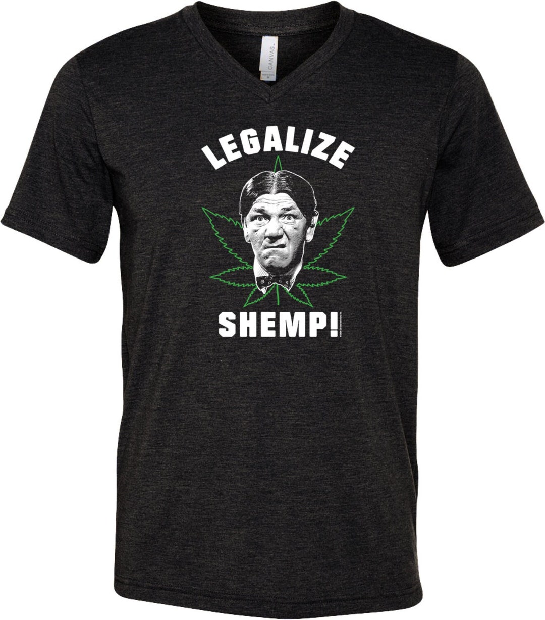 The Three Stooges Legalize Shemp Charcoal Black Tri Blend V-neck T ...