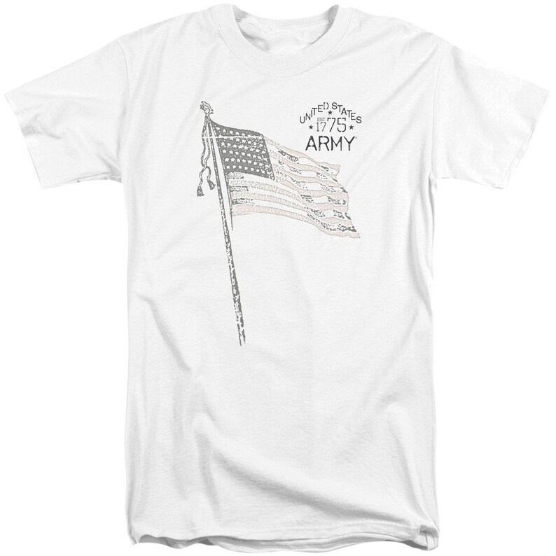 U.S. Army Distressed American Flag White Shirts - Etsy