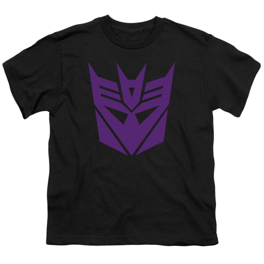 Transformers Purple Decepticon Logo Kid's Black T-shirts - Etsy