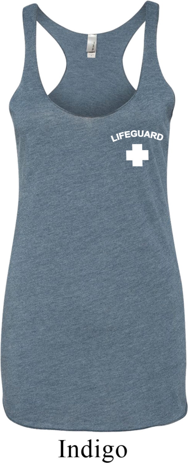 Lifeguard Pocket Print Ladies Tri Blend Racerback Tank Top PLIFEGUARD ...