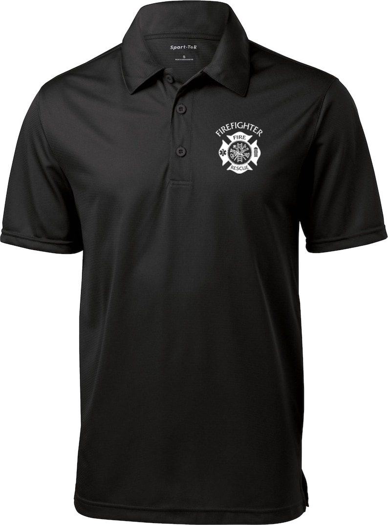 Firefighter Fire Rescue Pocket Print Men's Textured Polo - Etsy