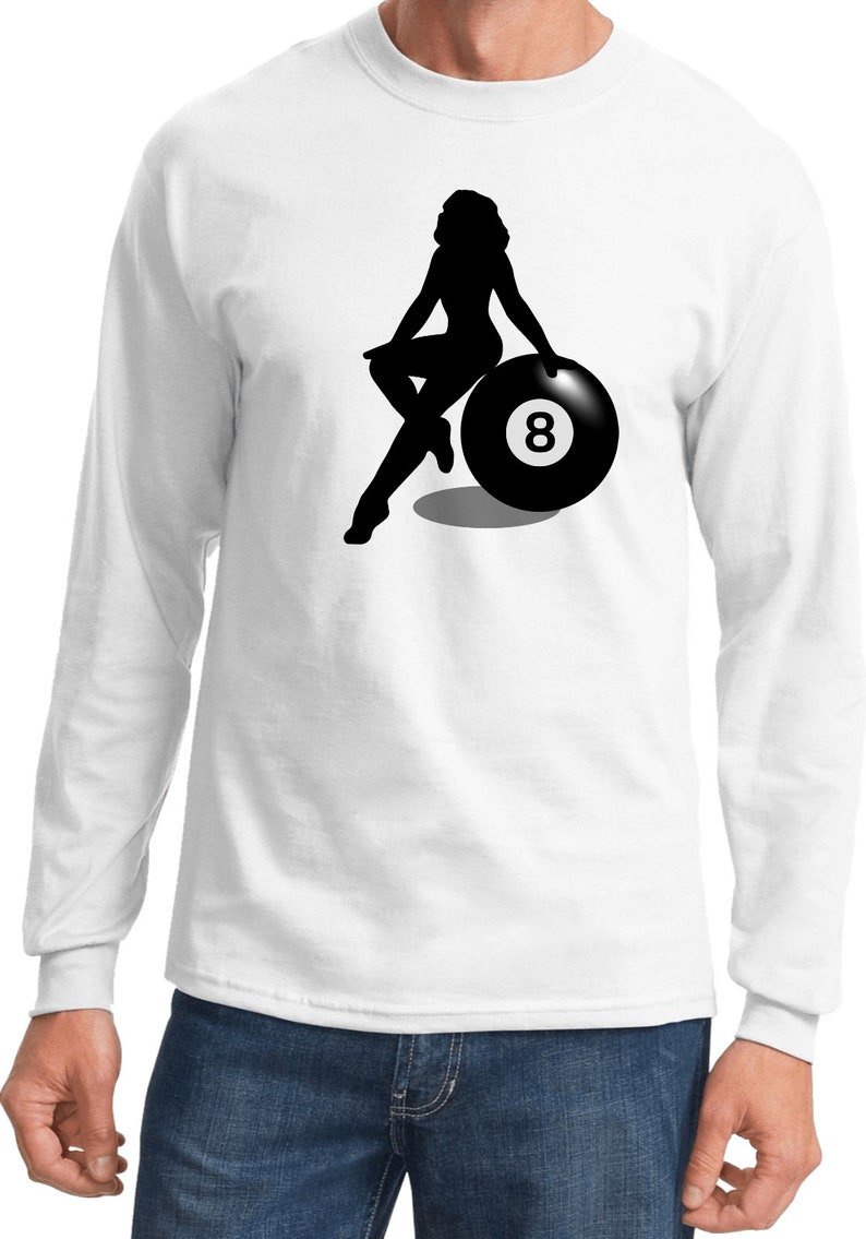 Billiards Pinup Girl 8 Ball Long Sleeve T-Shirt PINUP-PC61LS | Etsy