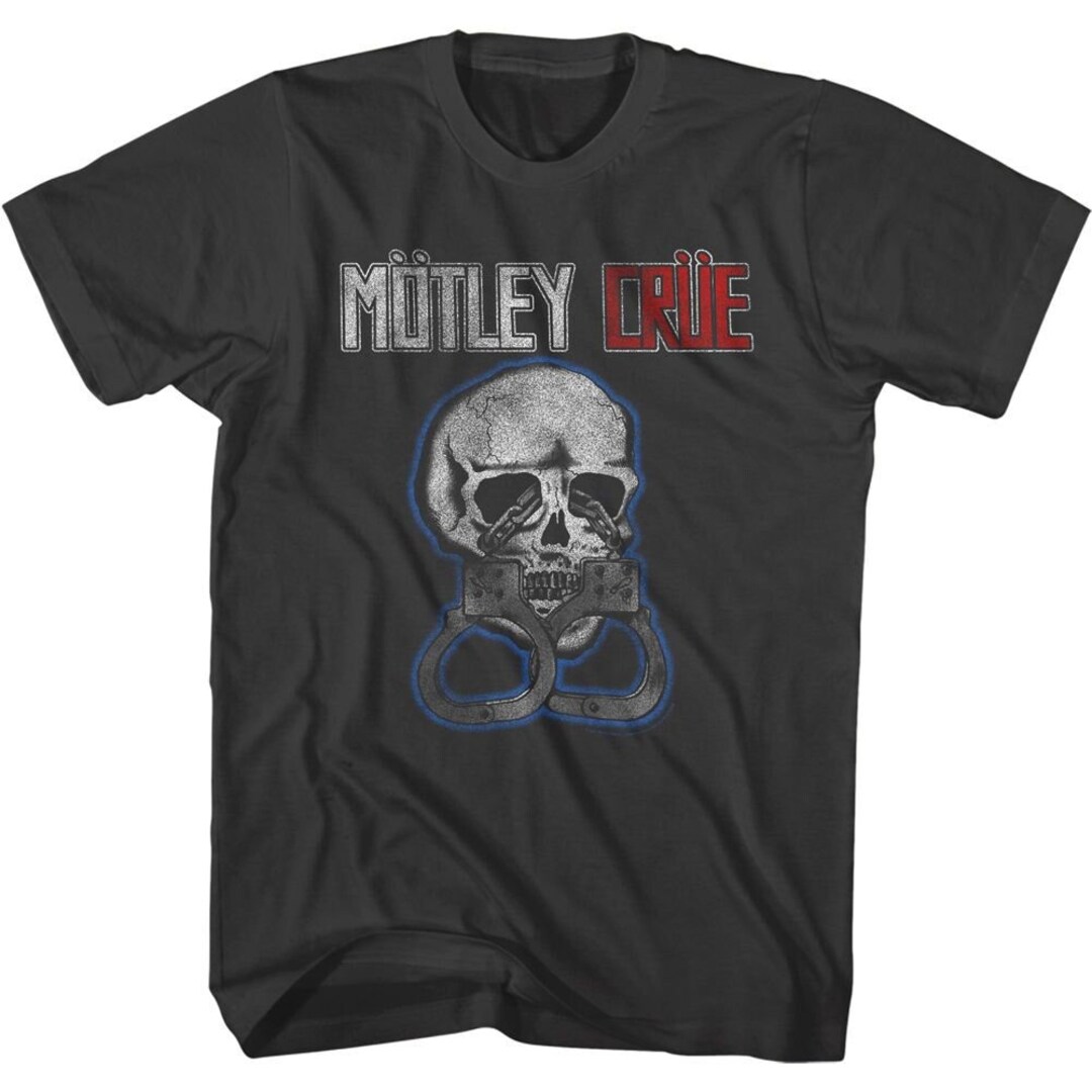 Motley Crue Skull and Handcuffs Logo Charcoal Gray Shirts - Etsy