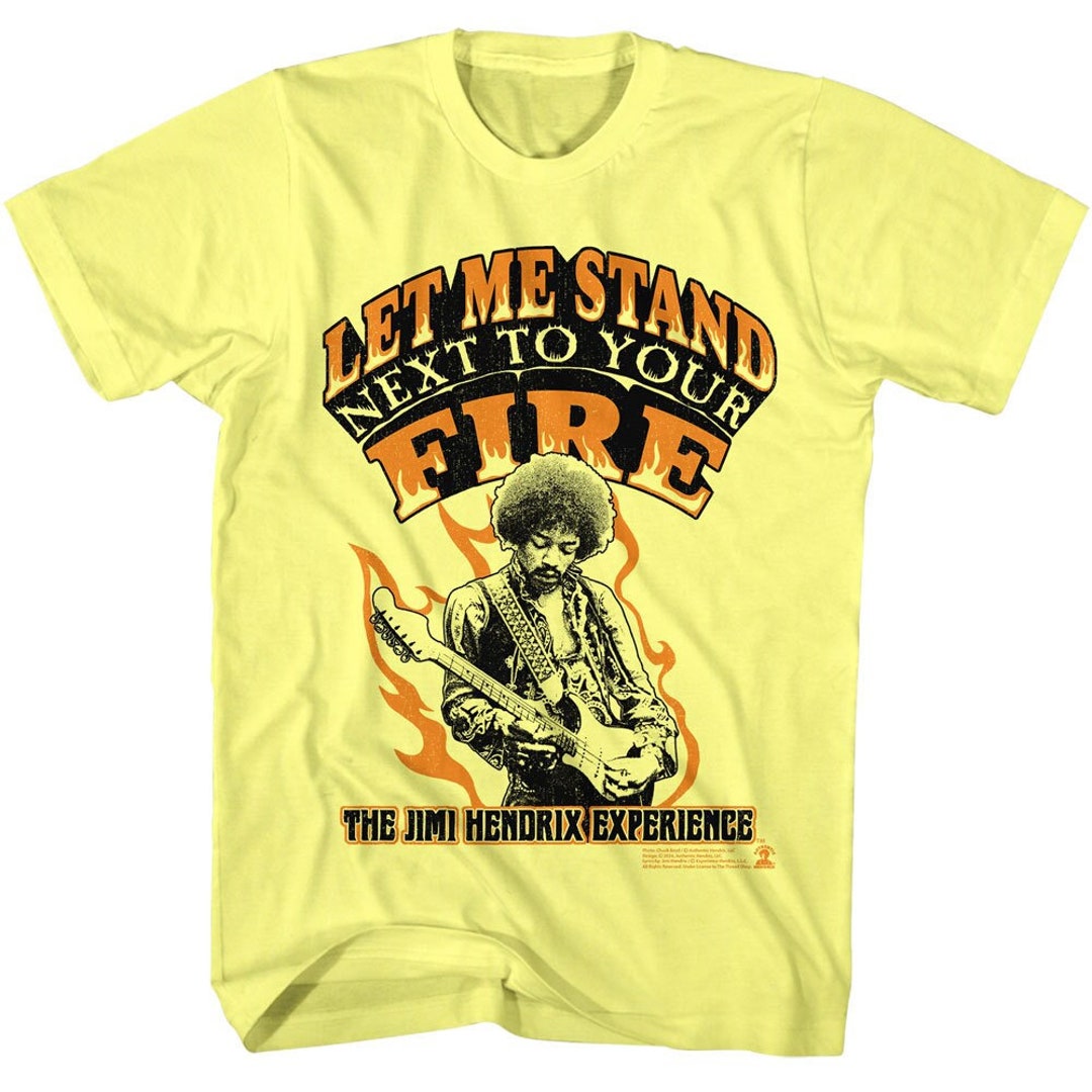 Jimi Hendrix Let Me Stand Next to Your Fire Yellow Shirt - Etsy