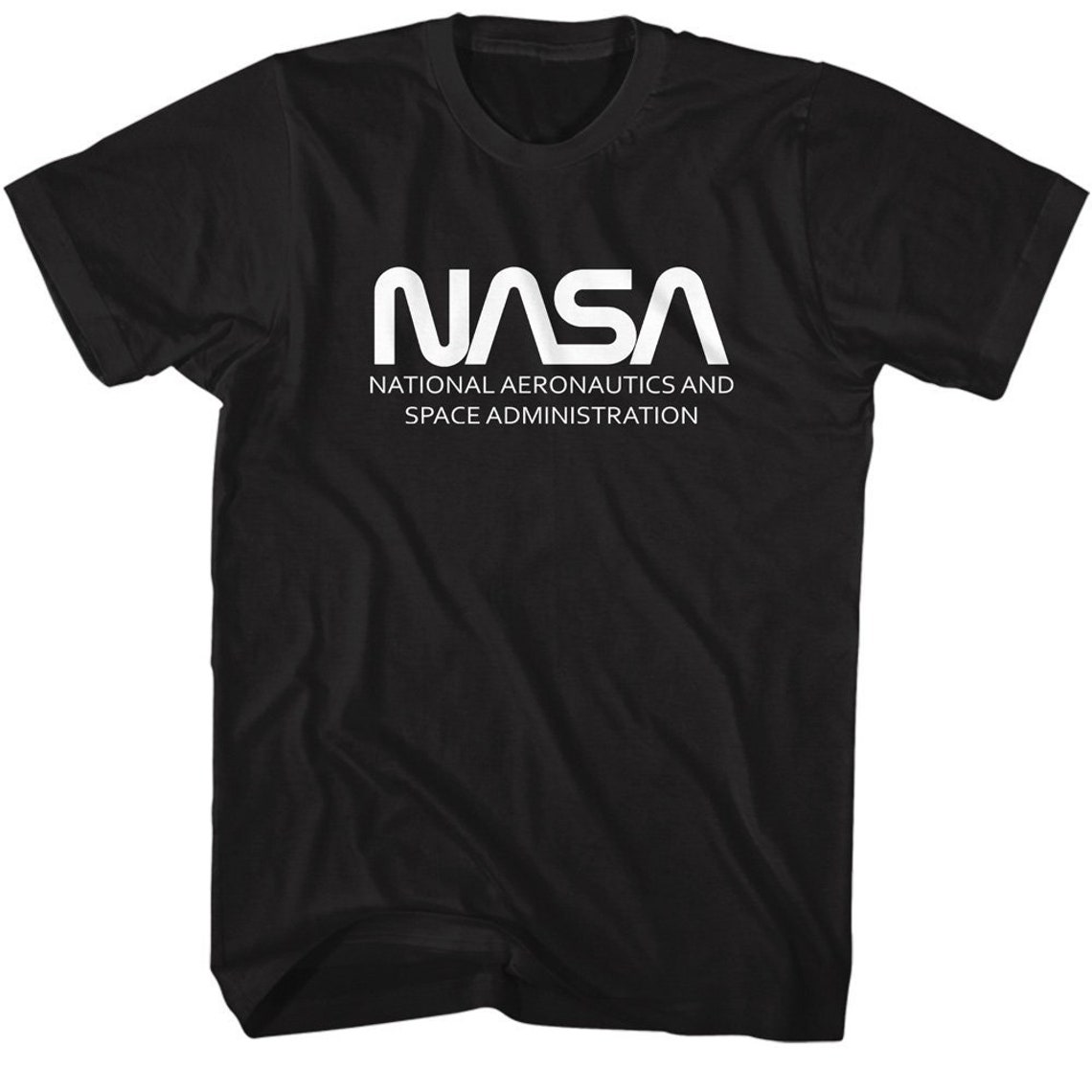NASA Worm Text Logo Black Shirts - Etsy