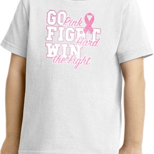 Go Pink Fight Hard Win the Fight Toddler Breast Cancer Awareness Shirt ...