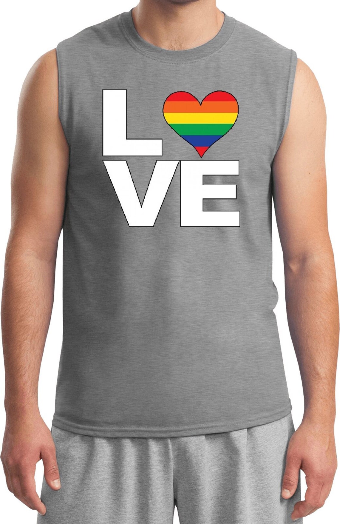 Gay Pride Love Men's Sleeveless Muscle Tee T-shirt A9624E-2700 - Etsy