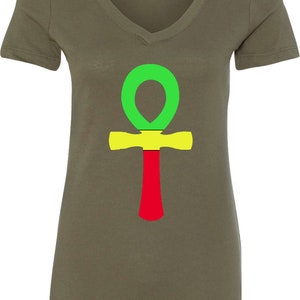 Ladies Rasta Ankh V-neck Shirt ANKH-N1540 - Etsy