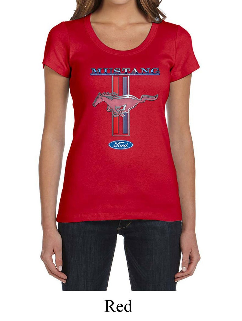 Ladies Ford Mustang Shirt Mustang Stripe Scoop Neck Tee | Etsy