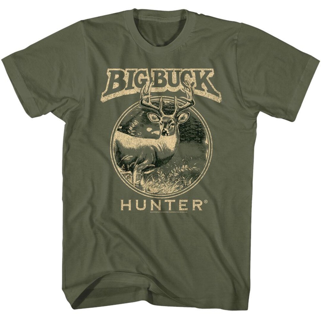 Big Buck Hunter Two Tone Buck Adult Military Green Shirt - Etsy