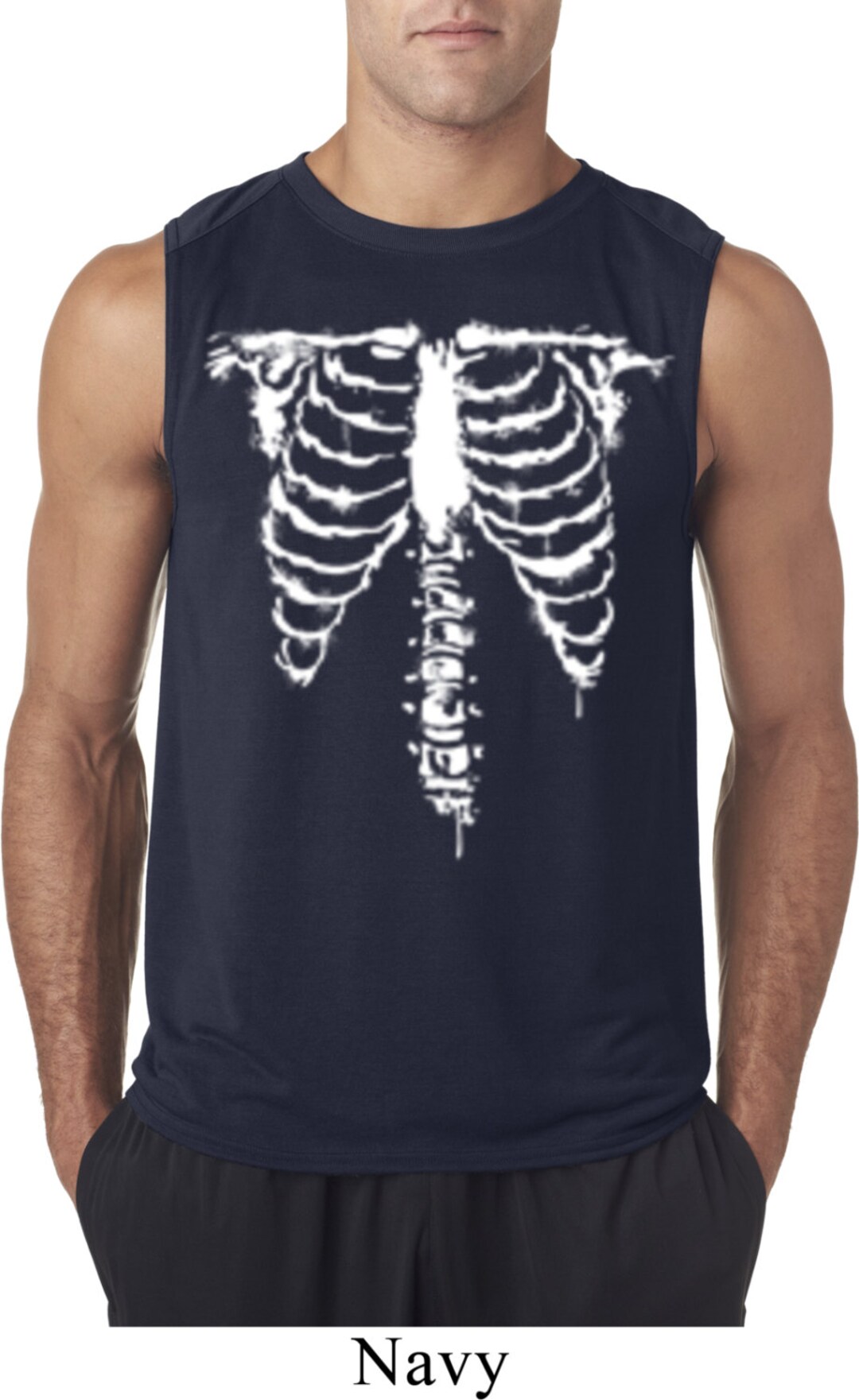 Men's Halloween Skeleton Sleeveless Tee T-shirt 17491-42700 - Etsy
