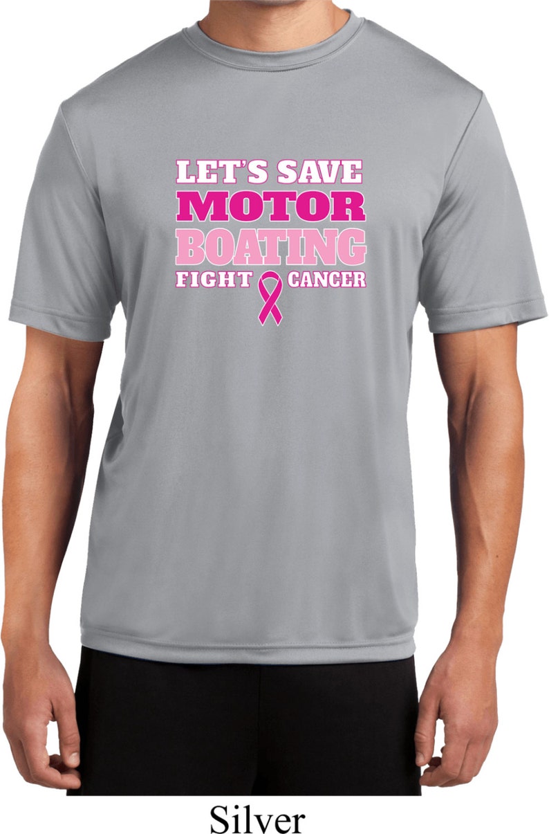 Breast Cancer Awareness Let's Save Motor Boating Men's Moisture Wicking ...