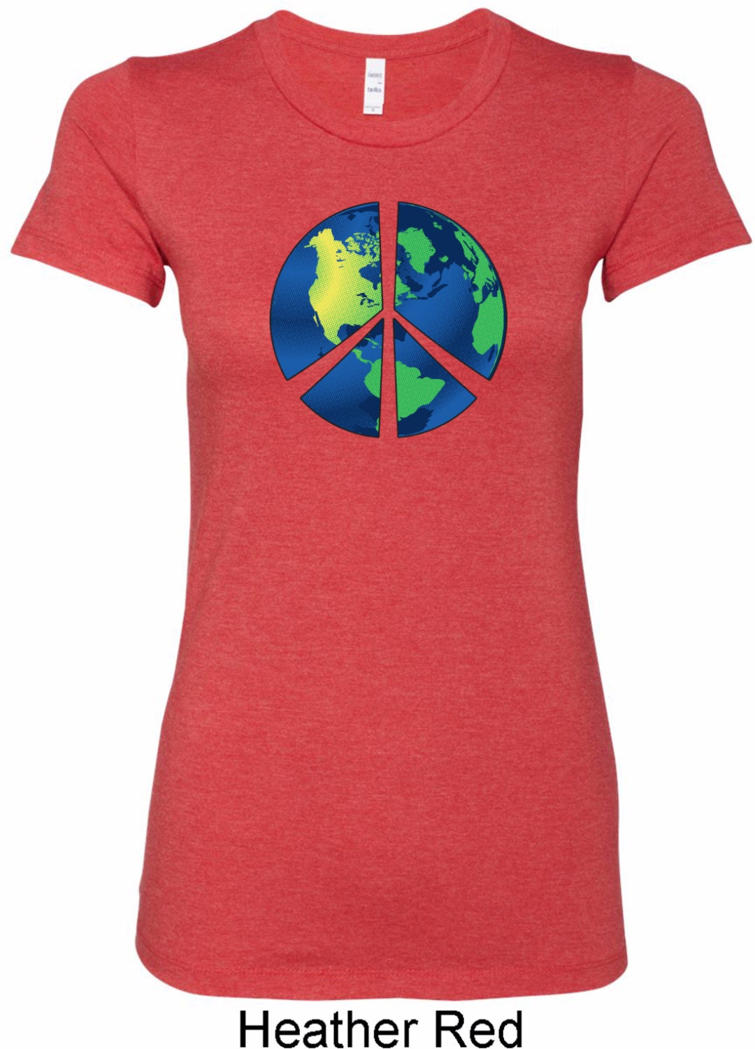 Ladies Peace Blue Earth Longer Length Tee T-shirt BLUEEARTH-6004 - Etsy