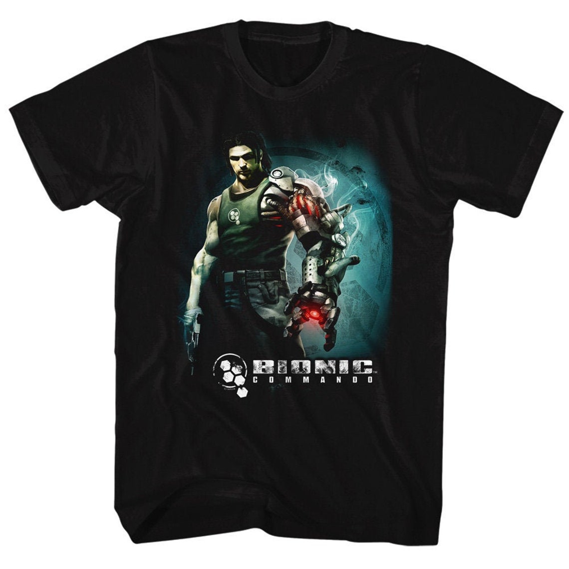 Bionic Commando Steam Arm Adult Black Shirts | Etsy