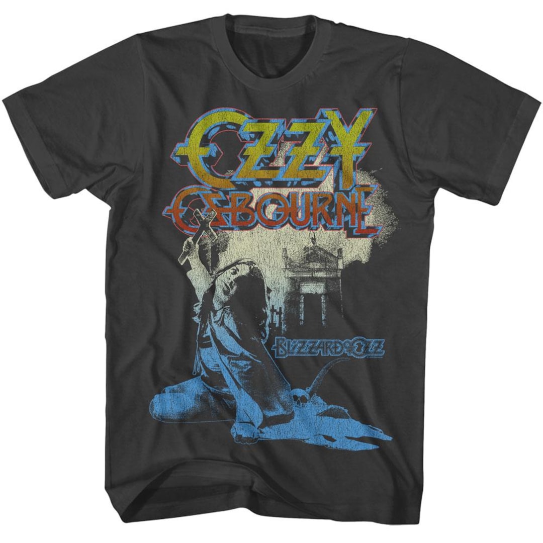 Ozzy Osbourne Blizzard of Ozz Logo Charcoal Grey Shirt - Etsy