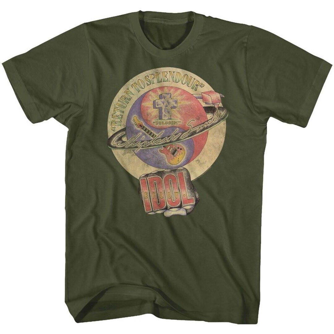 Billy Idol Return to Splendour Whiplash Smile Military Green Shirt - Etsy
