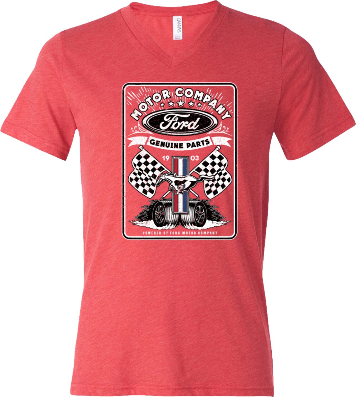Ford Genuine Parts Racing Motor Company Tri Blend V-neck Tee | Etsy