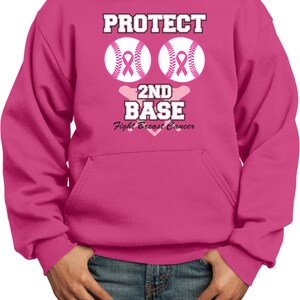 Protect 2nd Base Kid's Breast Cancer Awareness Hoodie 19972E4-PC90YH - Etsy