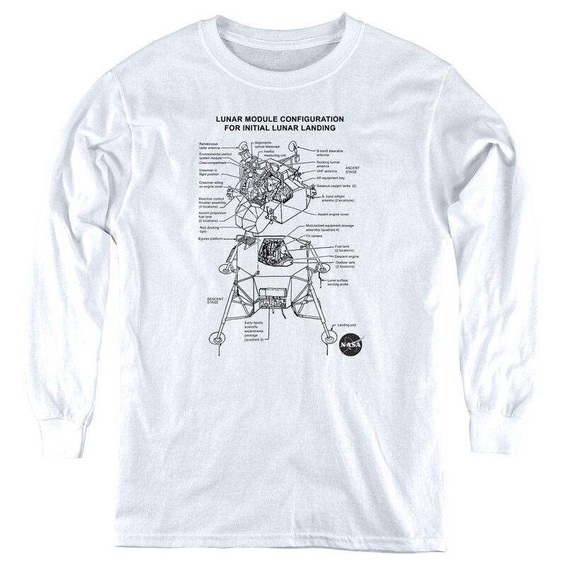NASA Lunar Module Diagram Kid's White T-shirts - Etsy