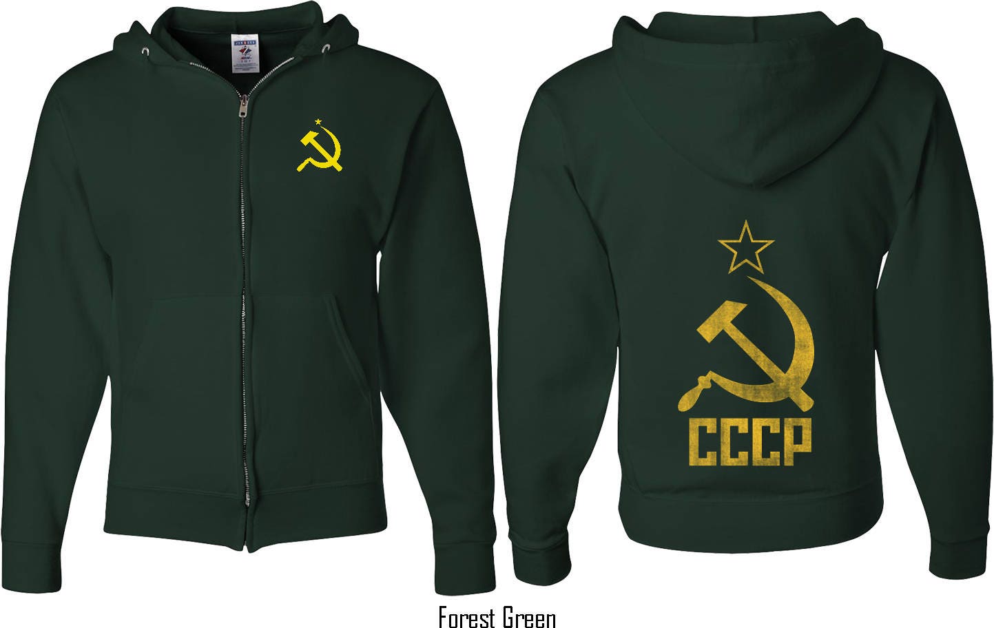 Distressed CCCP Front & Back Print Adult Unisex Full Zip Hoody - Etsy
